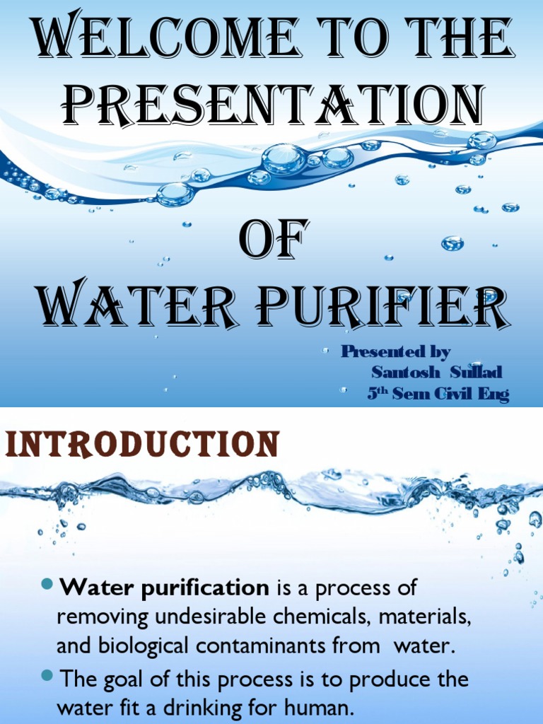 Pptwaterpurifier 161008124026 | PDF | Water Purification | Water