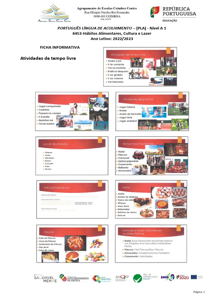 Festividades - Ficha Informativa | PDF