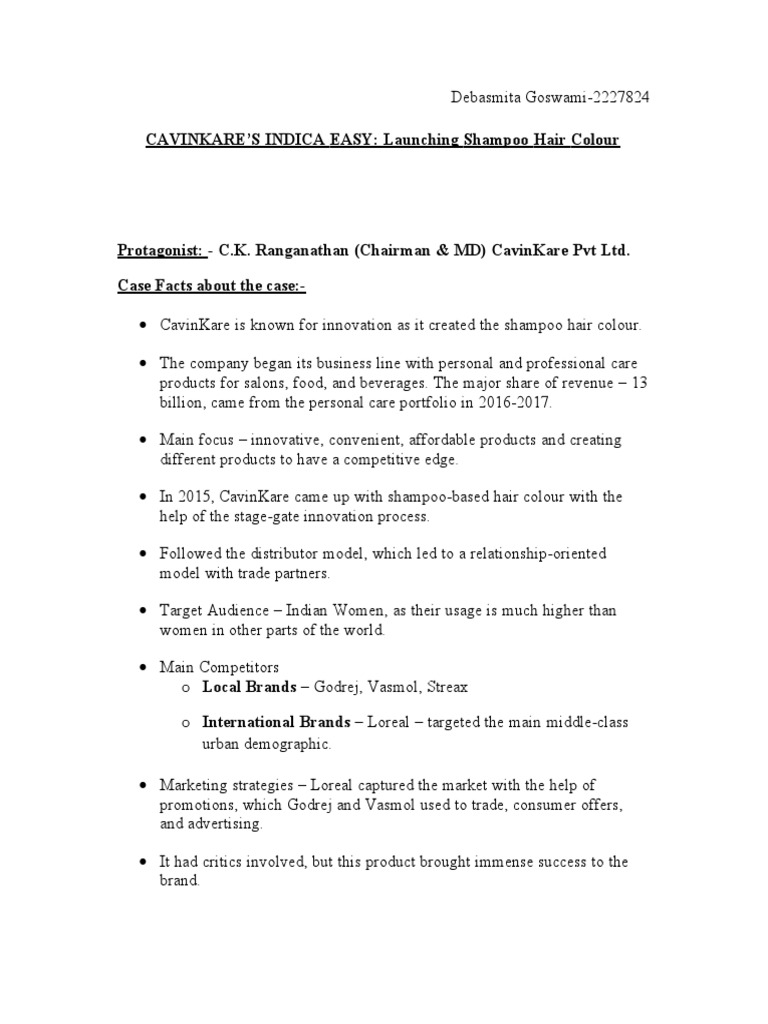 Cavinkare Decision Sheet - 2227824 | PDF | Brand | Advertising