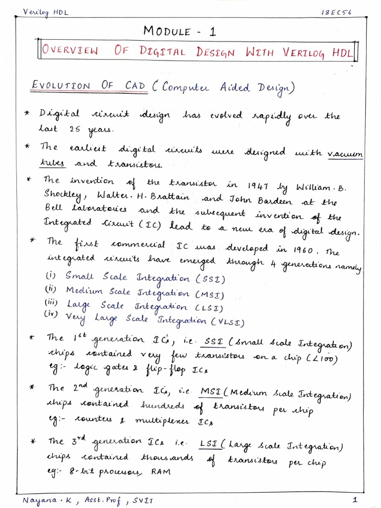 Module 1 - Verilog HDL | PDF