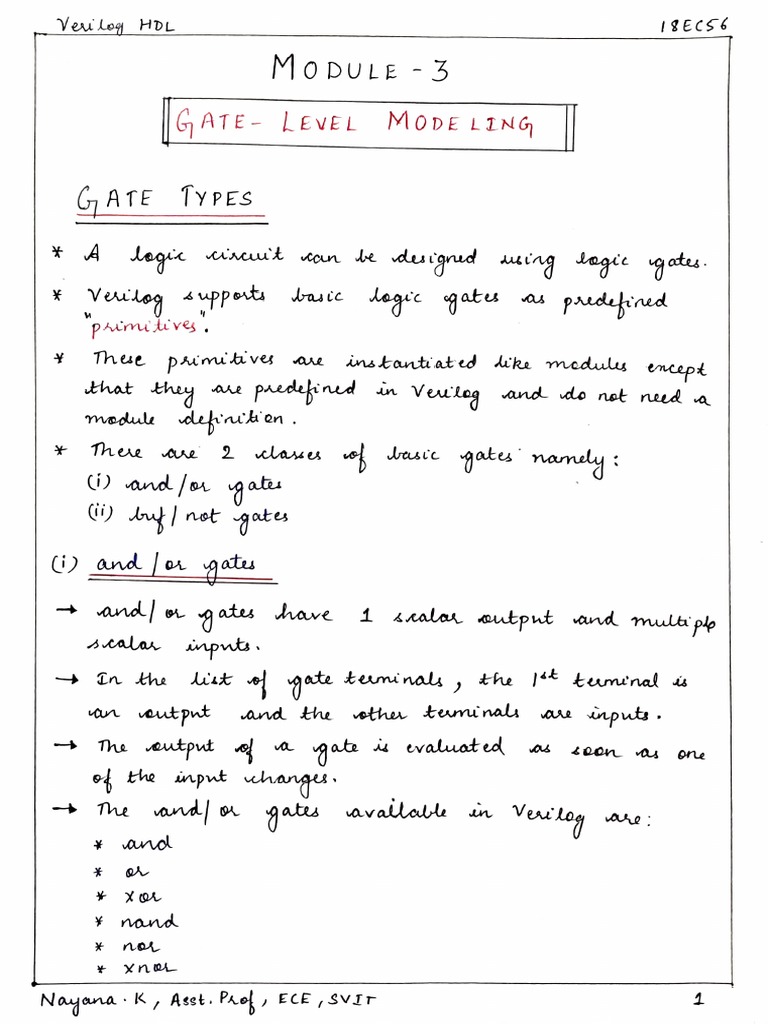 Module 3 - Verilog HDL | PDF
