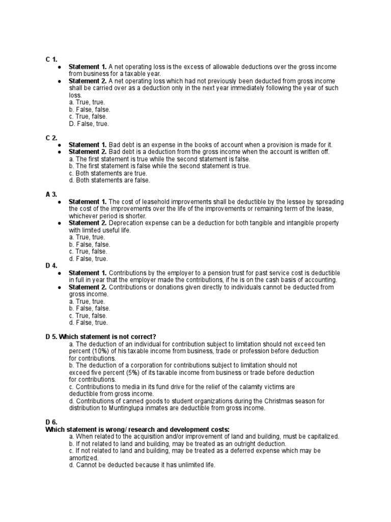 Taxation Compiled Questions With Answers | PDF | Tax Deduction | Taxes