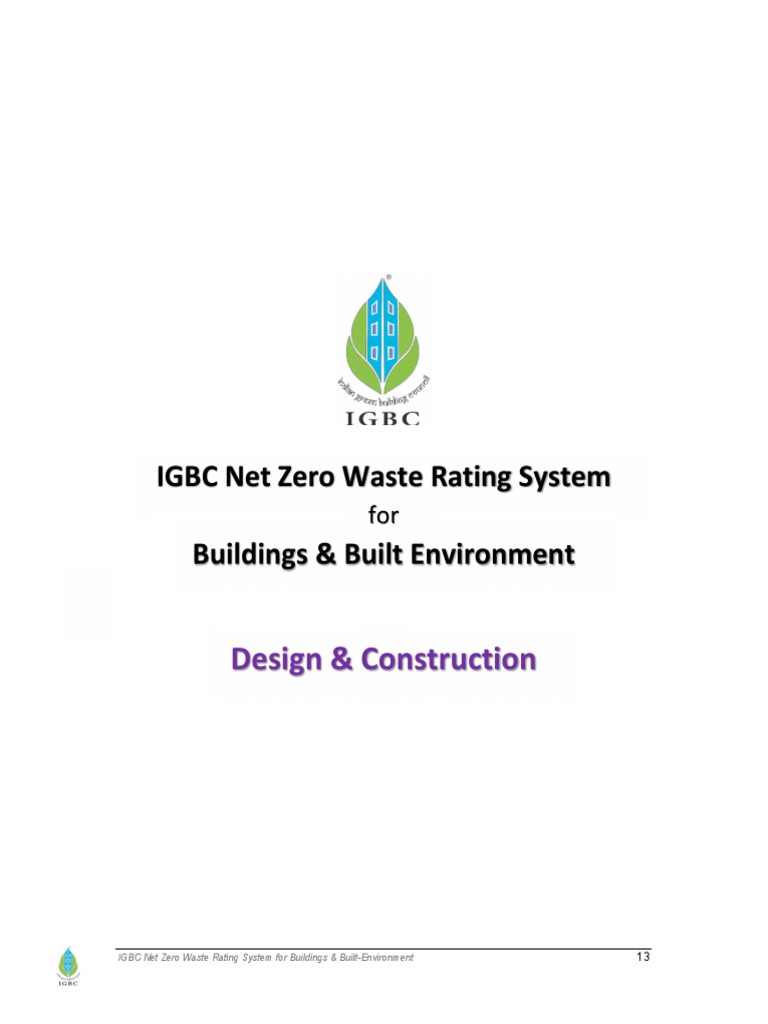 IGBC Net Zero Waste Certification Process | PDF