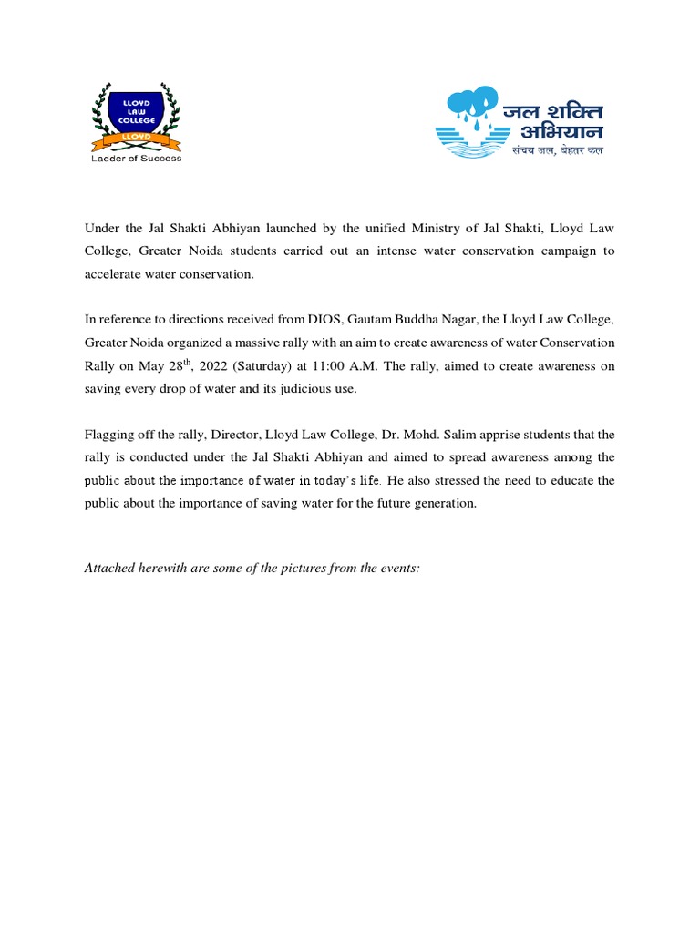 Water Conservation Rally | PDF | Social Science | Wellness