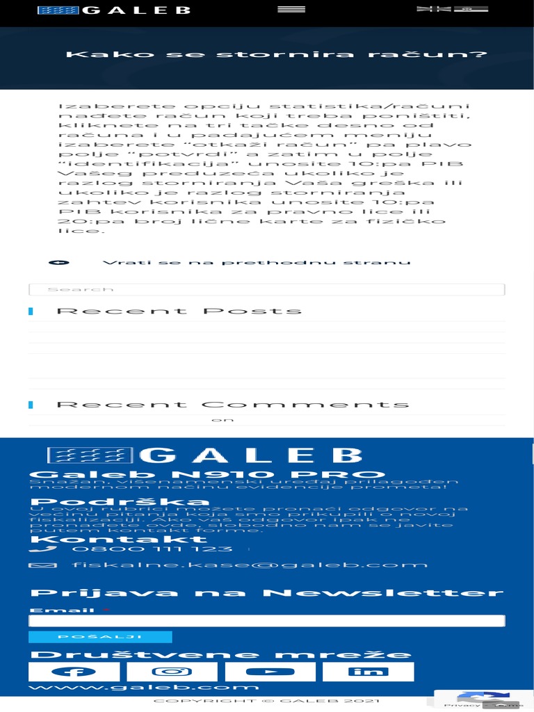 Kako Se Stornira Račun - GALEB Efiskalizovan | PDF