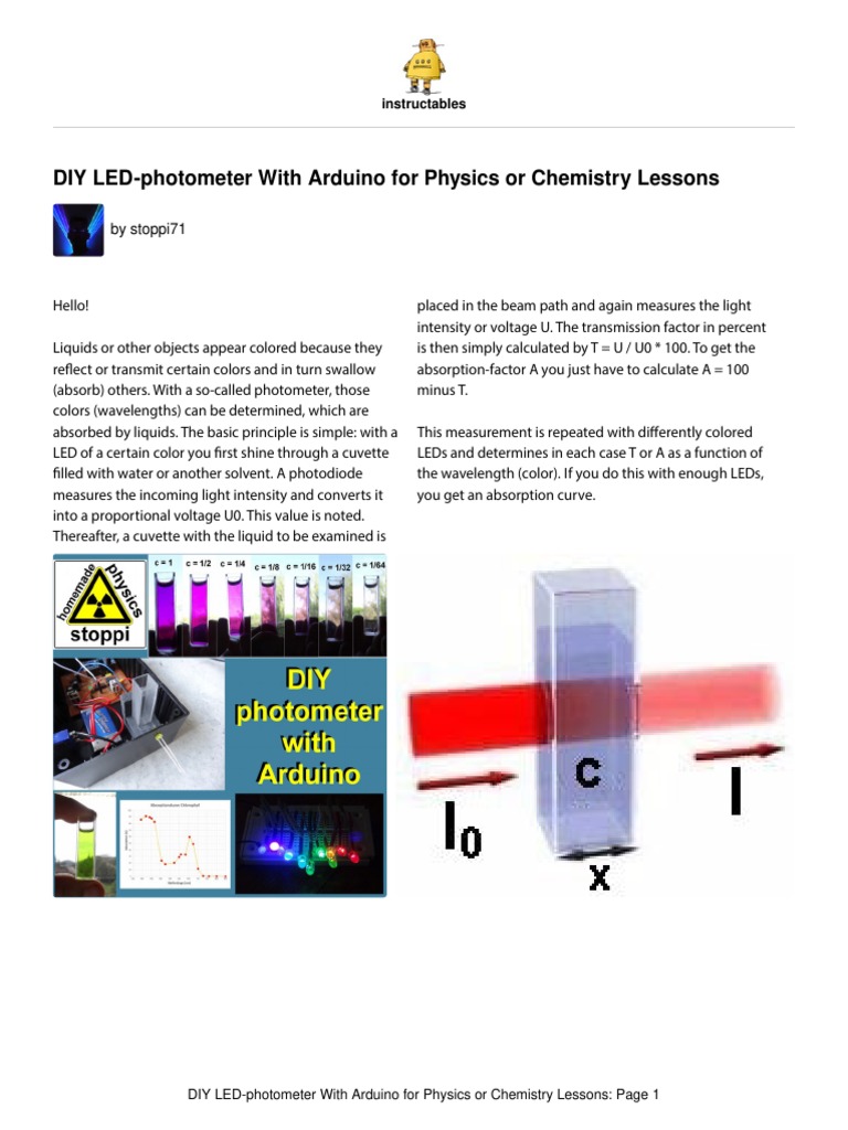 DIY LED Photometer Provides Accurate Light Absorption Measurements for Chemistry and Physics ...