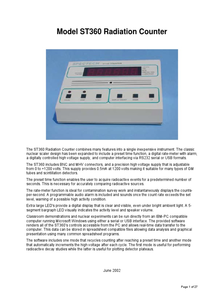 ST360 Radiation Counter Overview | PDF | Computer File | Icon (Computing)