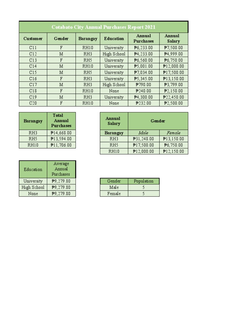 Annual Purchase Report | PDF