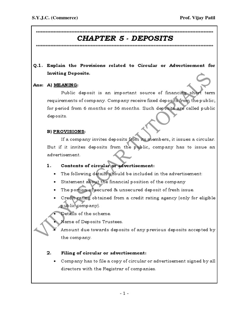 Procedures and Regulations for Accepting Public Deposits | PDF | Deposit Account | Banks