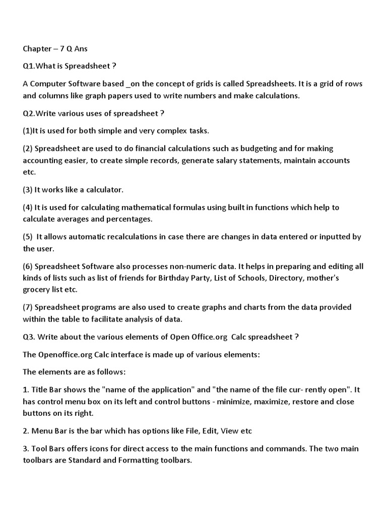 Chapter-7 Q Ans | PDF