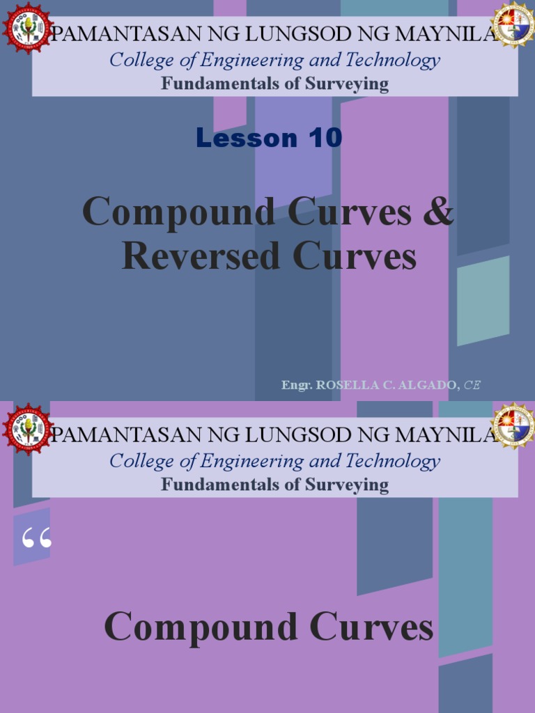 FS10 LESSON 10 - Compound Curves & Reverse Curve | PDF | Angle | Tangent