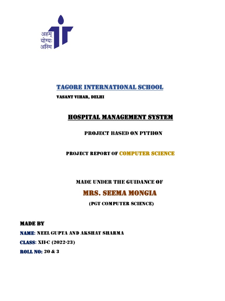 Hospital Management System | PDF | Computer Data Storage | User (Computing)