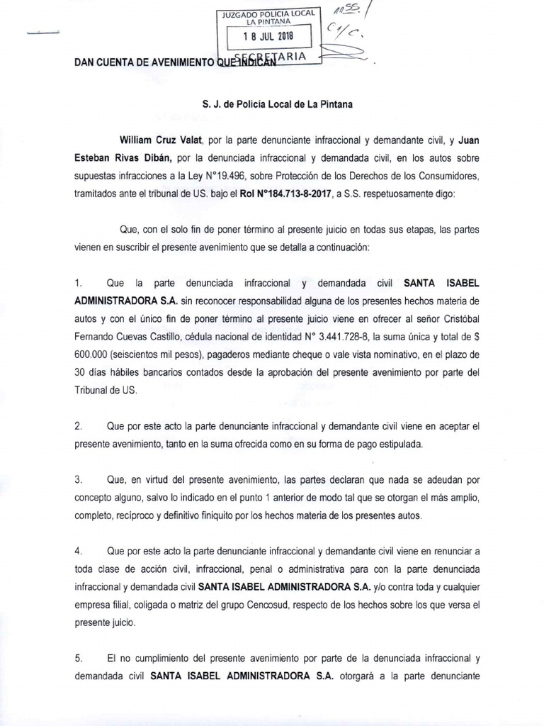 Avenimiento Fernado Cuevas | PDF