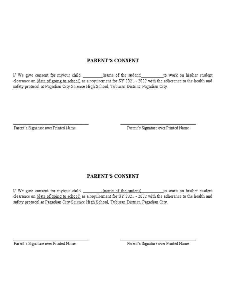 Parents Consent | PDF