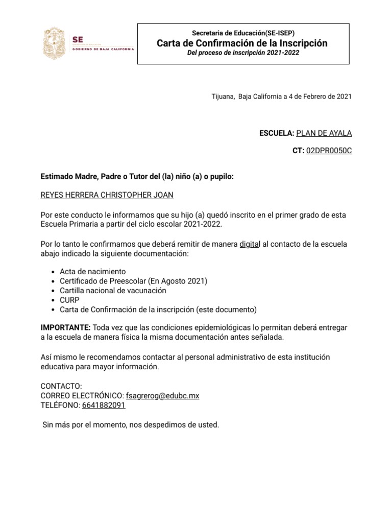 Carta Aviso | PDF