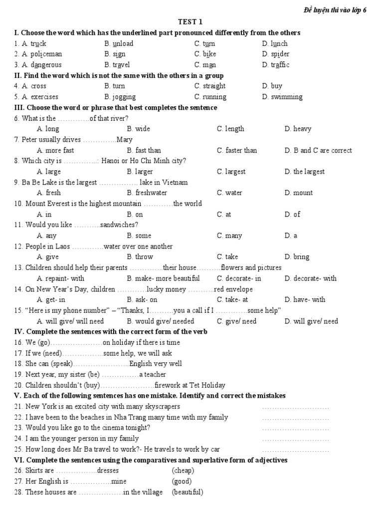 3.5C-Bui Van Vinh-Chinh Phuc Bo de Thi TA Vao Lop 6 | PDF | Ellipsis