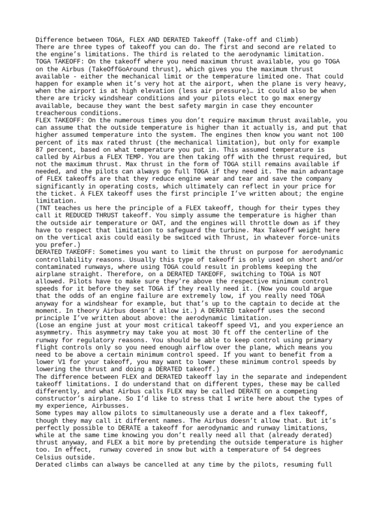 Flex Vs Derated | PDF | Takeoff | Flight