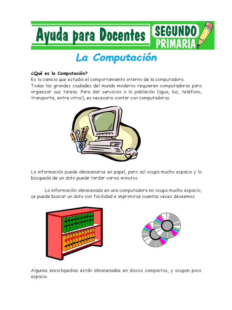La Computacion para Segundo de Primaria | PDF | Informática | Diseño
