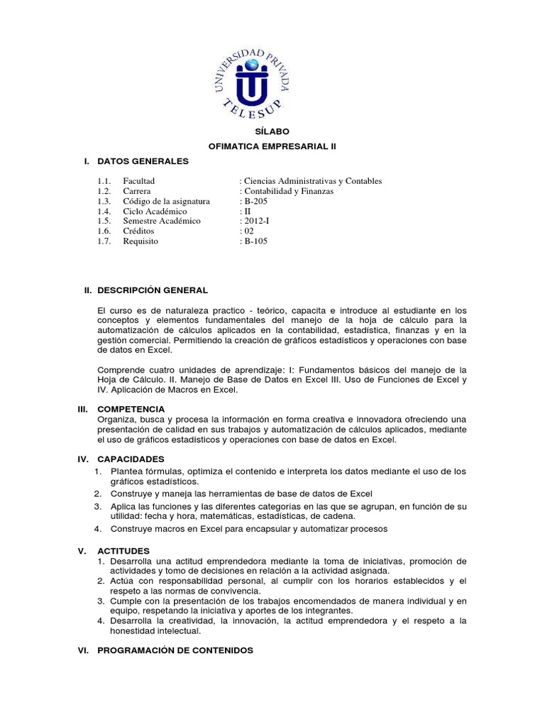 11.ofimatica Empresarial II | PDF | Microsoft Excel | Hoja de cálculo