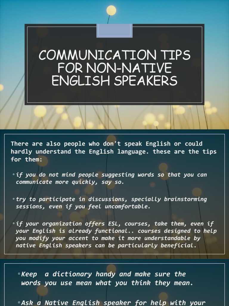 Native and Non-Native English Speakers | PDF | English Language ...
