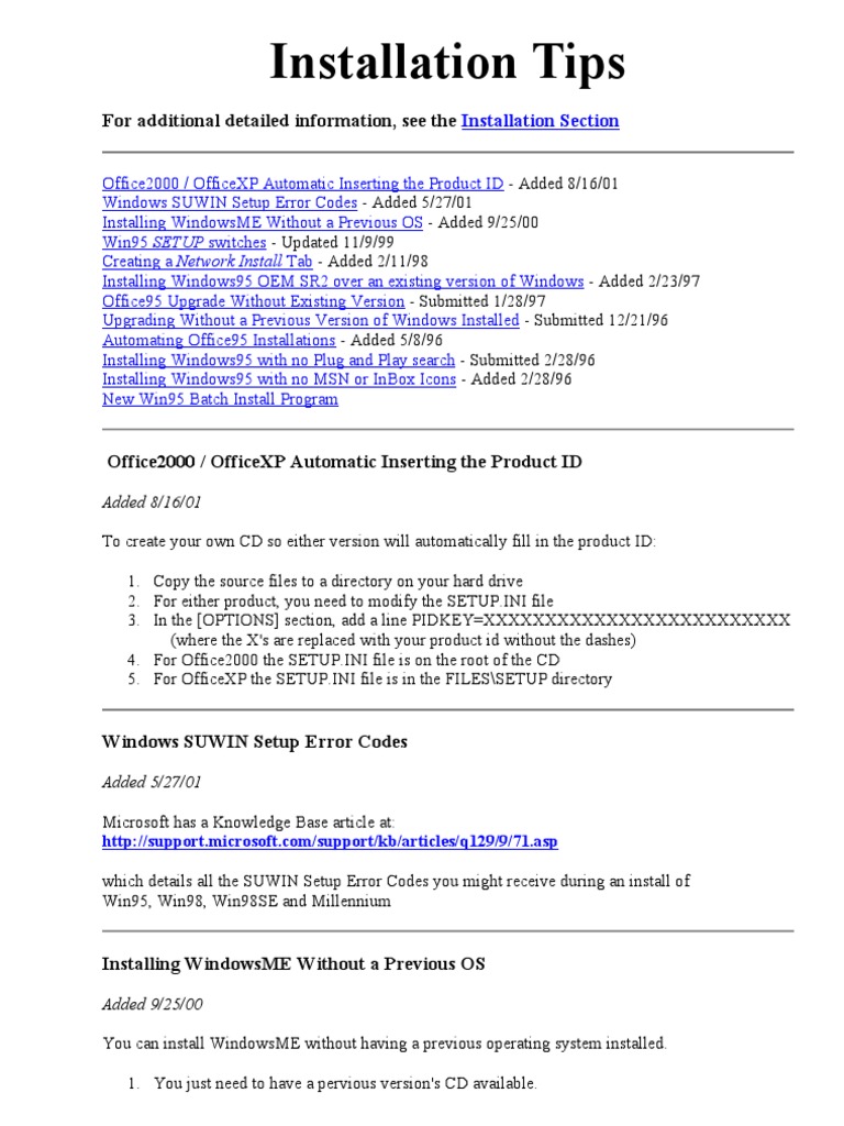 Installation Tips: For Additional Detailed Information, See The ...