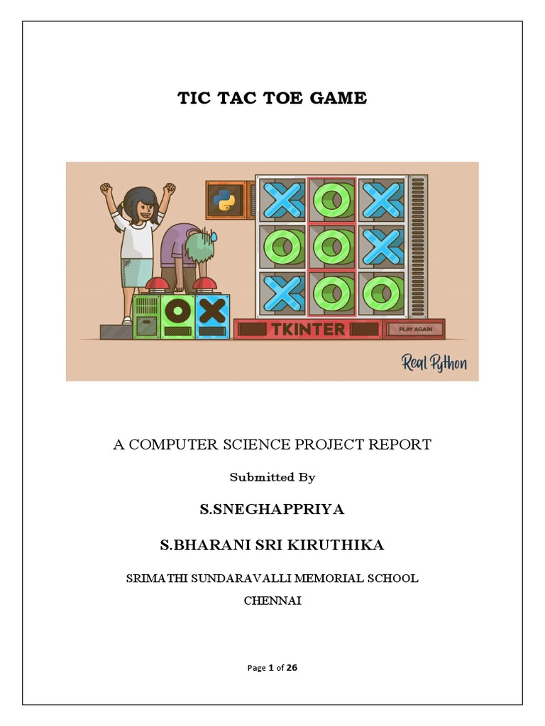 Tic Tac Toe Game 093333 Pdf Python Programming Language Computer Programming