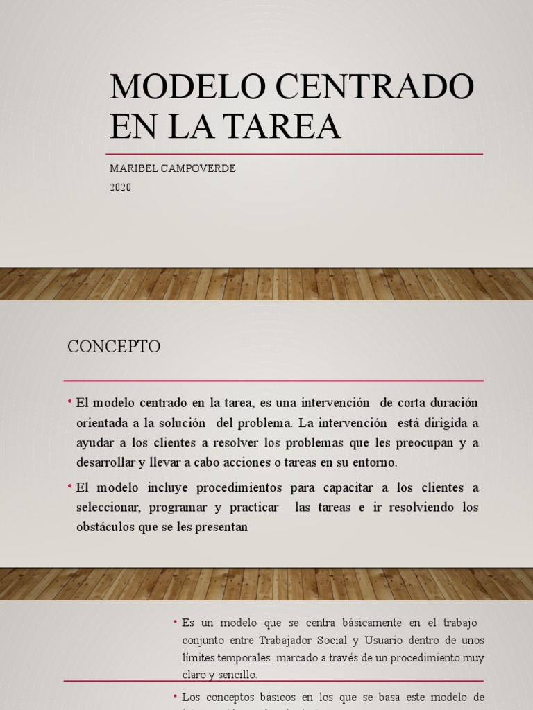 Modelo Centrado en La Tarea | PDF | Trabajo Social | Conceptos psicologicos