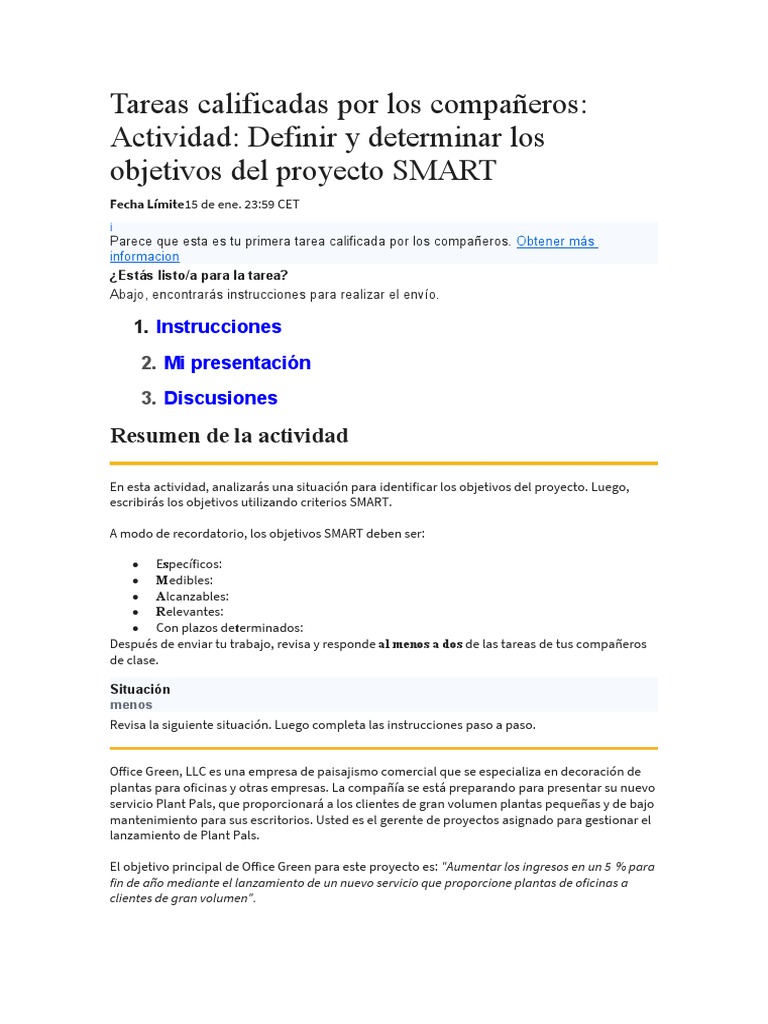 Definir y Determinar Los Objetivos Del Proyecto SMART | PDF | Marketing