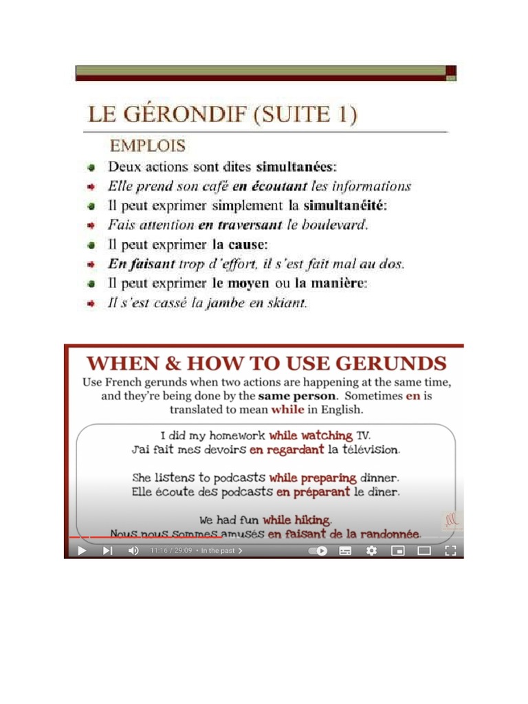 Gérondif Explications en Anglais | PDF