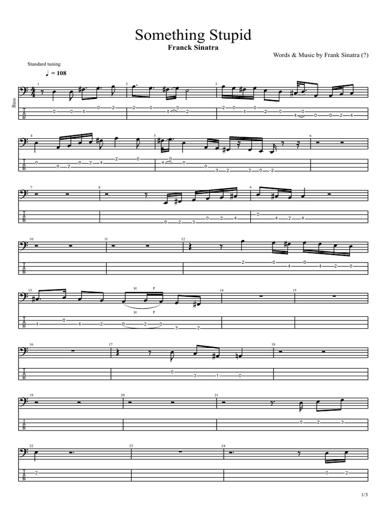 Frank Sinatra - Something Stupid (Bass) | PDF | Frank Sinatra | Music