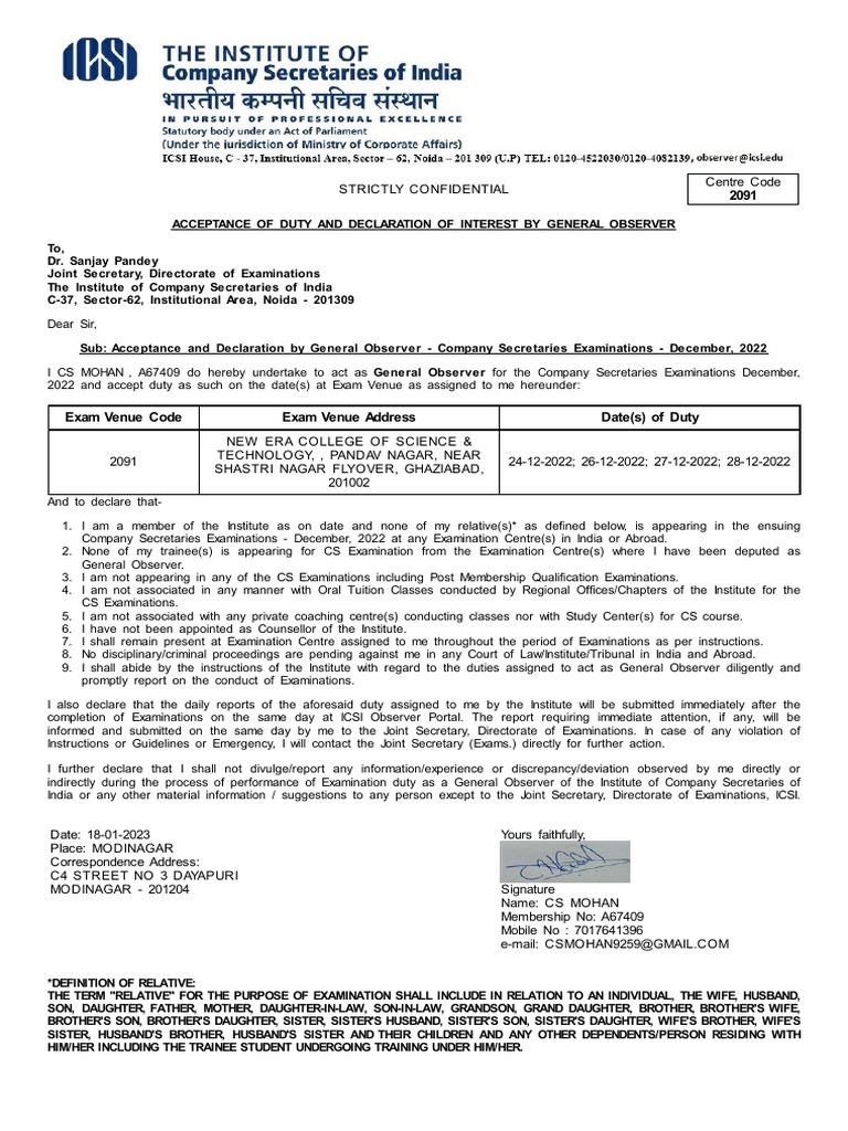 Main Exam Declaration | PDF | Justice | Crime & Violence