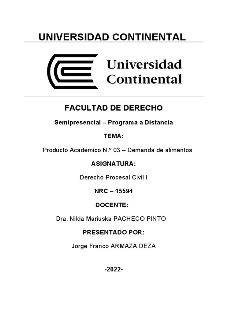 Producto Académico #03 - Universidad Continental - Jorge Franco Armaza Deza - Derecho Procesal ...