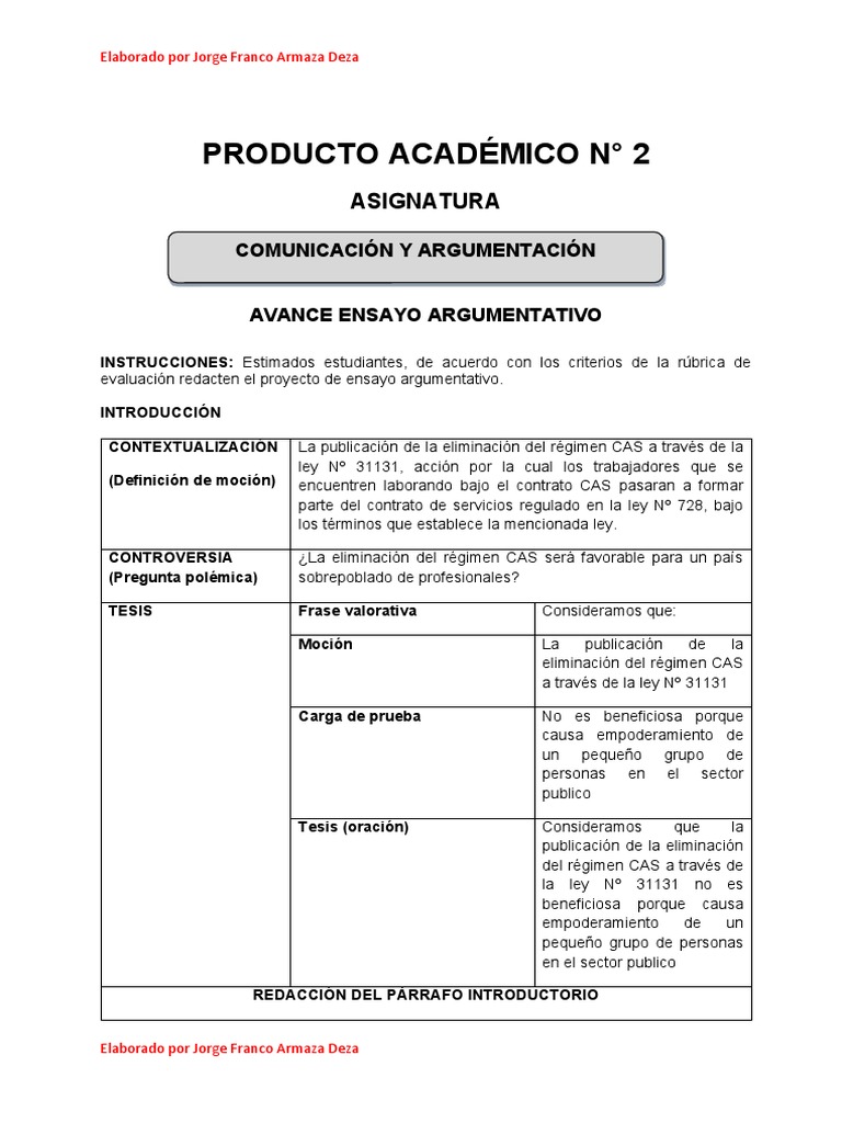Producto Académico N° 02 - Universidad continental - Jorge Franco ...