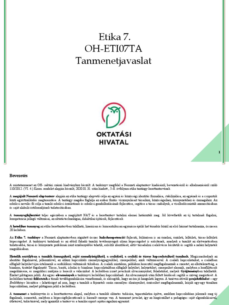 OH-ETI07TA Etika 7 Tanmenet | PDF