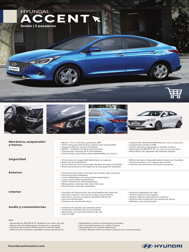 Ficha Técnica Hyundai Accent 2022 | PDF | Sedanes | Vehículo de motor