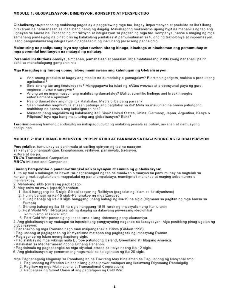 Ap10 2nd Quarter Notes Module 1 7 | PDF