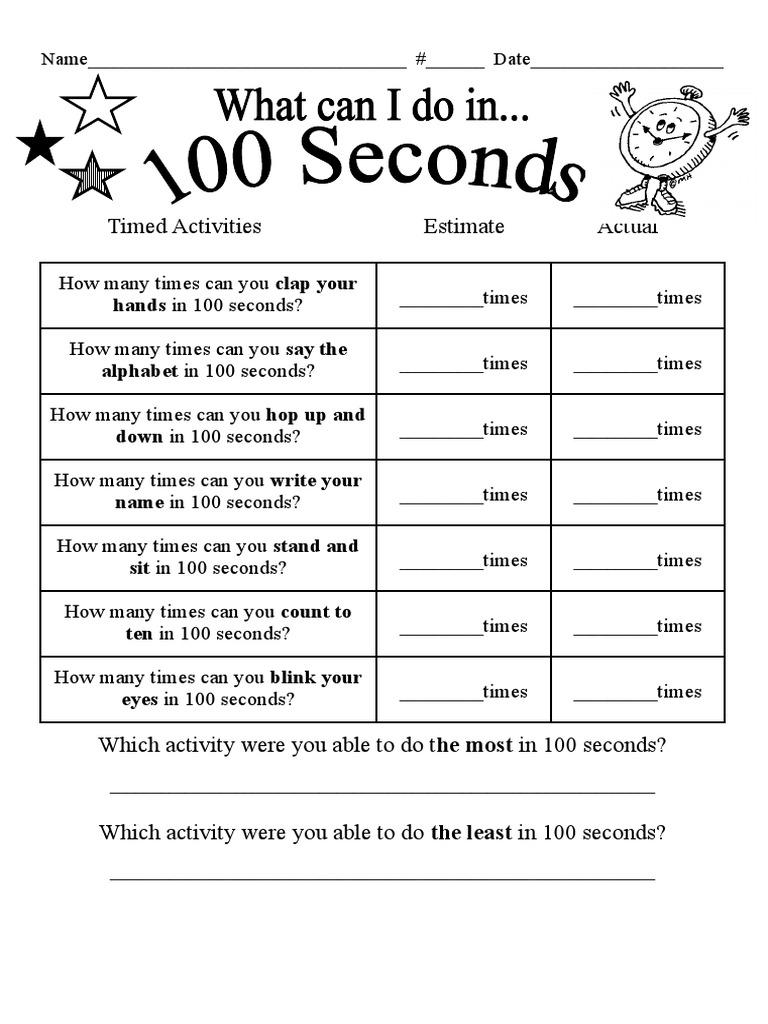 100-Second Activity Challenge Tracker | PDF