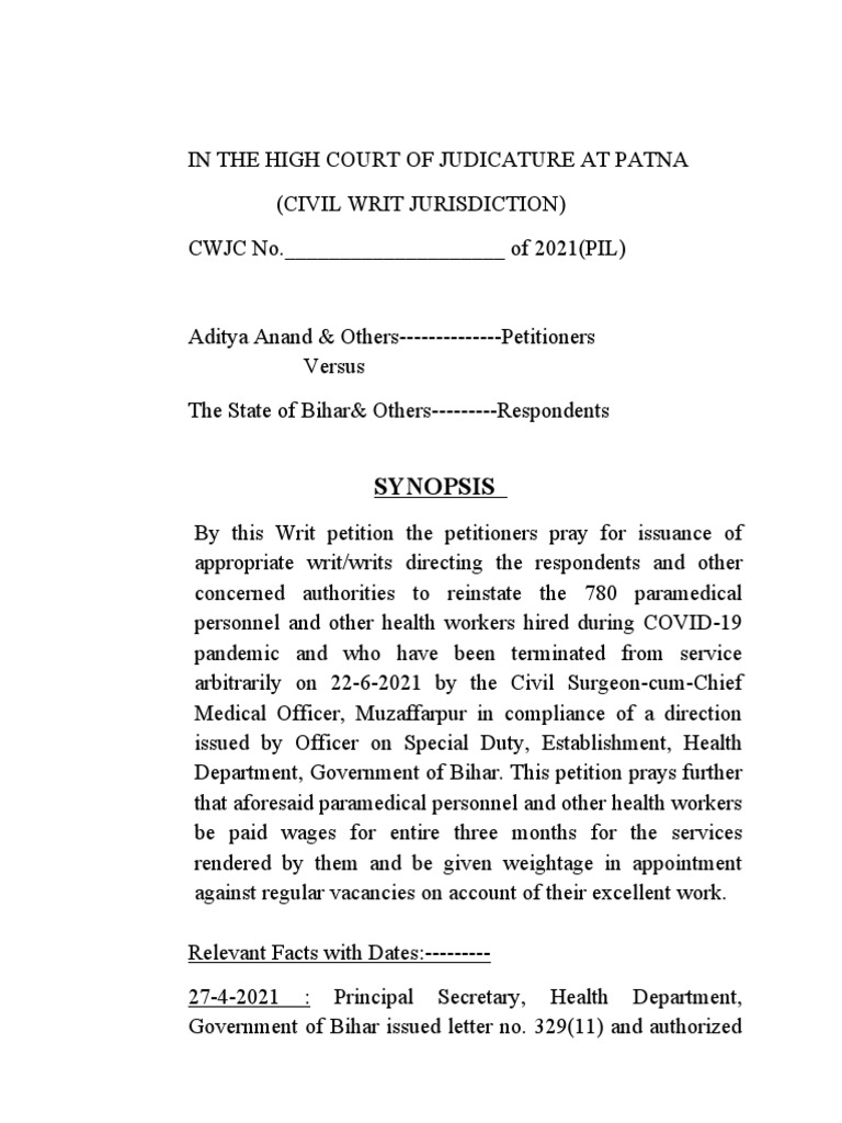 COVID Synopsis Final | PDF | Judiciaries | Public Law