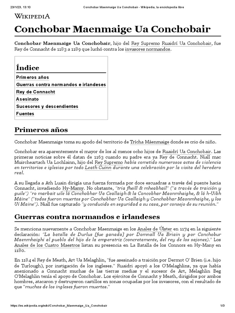 Conchobar Maenmaige Ua Conchobair | PDF | Gaels