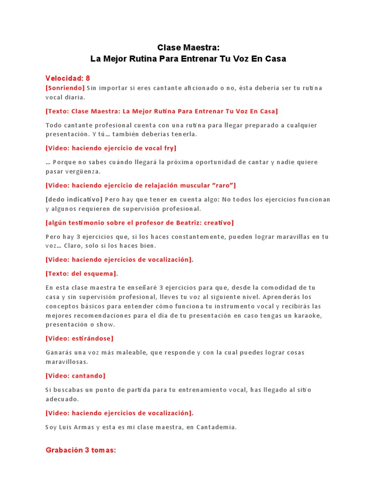 Esquema Clase Maestra Luis | PDF