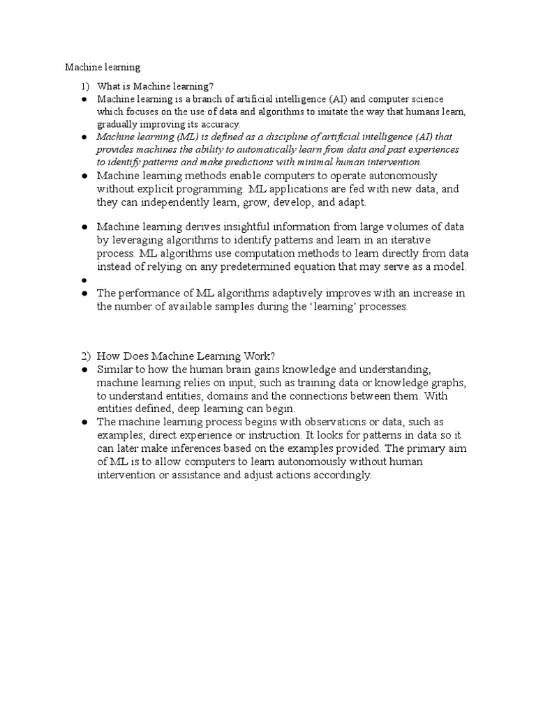 Machine Learning Guide: How it Works & Key Applications | PDF | Machine ...