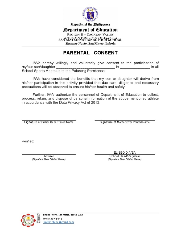 Parent's Concent | PDF