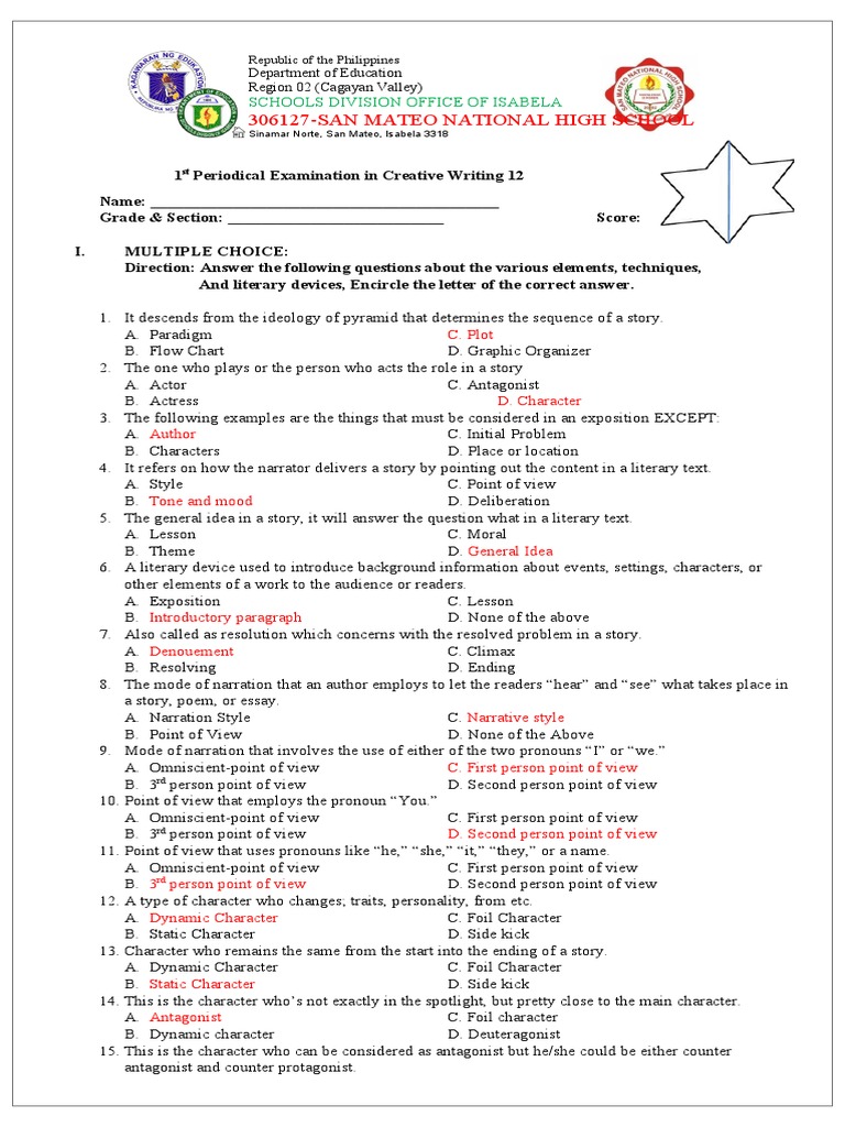 Exam 2nd Periodical Exam CW | PDF | Narration | Poetry