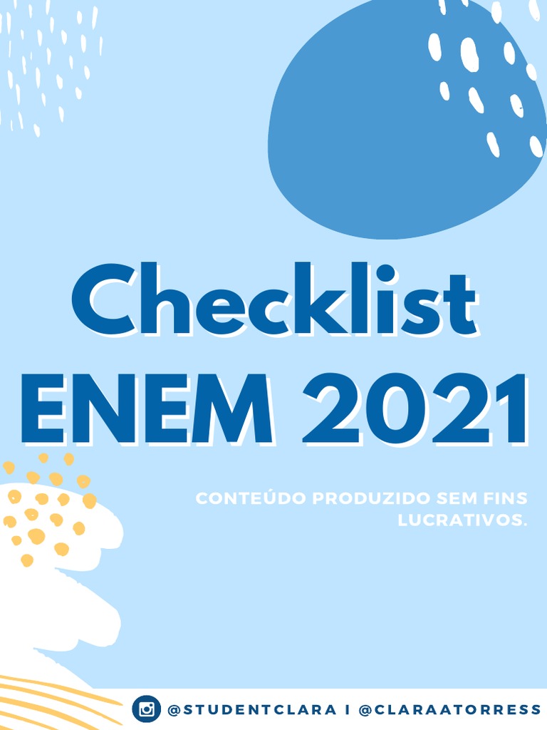 Checklist Enem 2021 | PDF | Química | Eletricidade