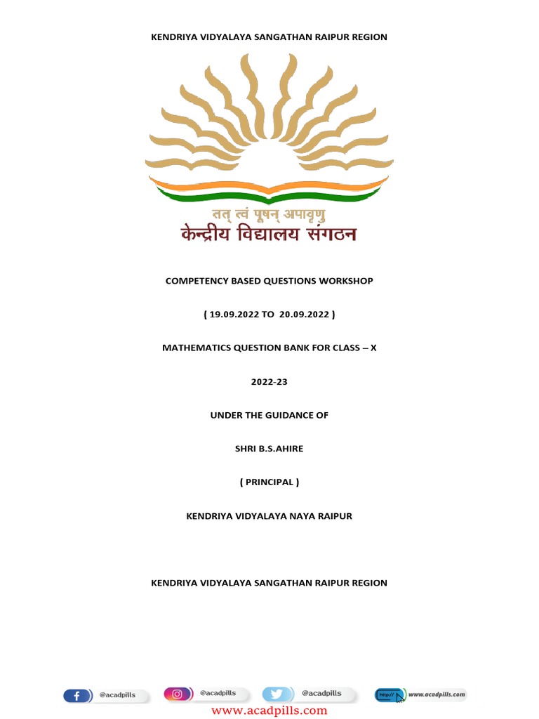 Math Question Bank 2023 | PDF | Polynomial | Quadratic Equation