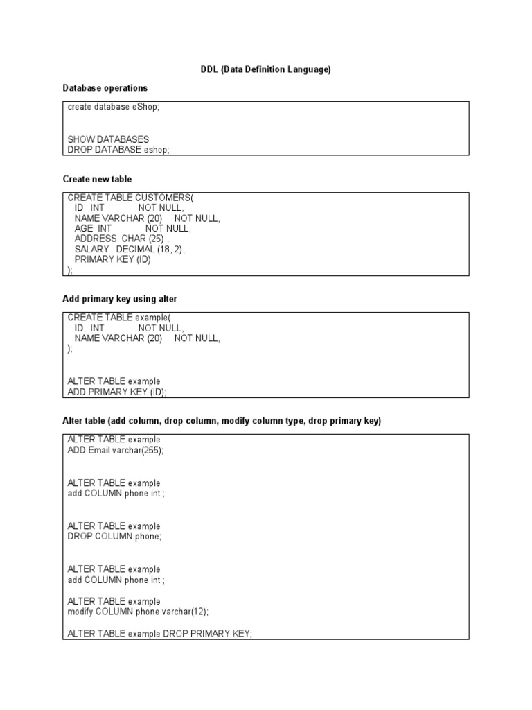 Sql Commands Pdf 