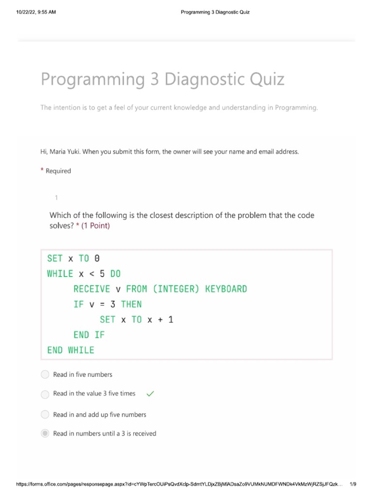 Diagnostic Test | PDF