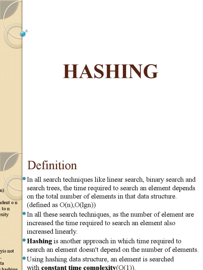 Hashing | PDF | Computer Programming | Algorithms