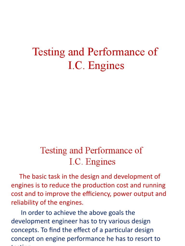 IC Engine Testing and Performance Analysis | PDF | Engines | Power ...