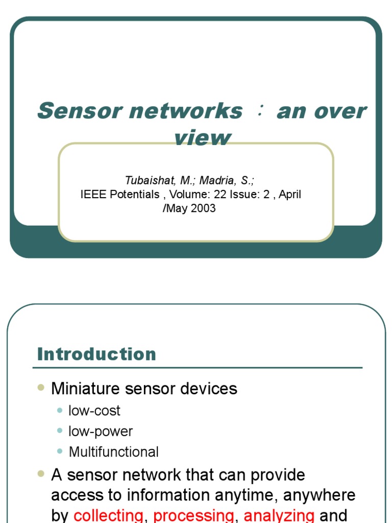 Sensor | PDF | Wireless Sensor Network | Wireless Ad Hoc Network